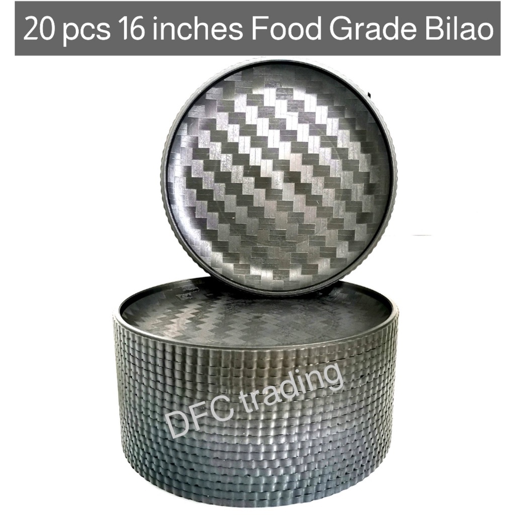 20 PCS 16" Food Grade Black Plastic Bilao Reusable Round Bilao made of ...