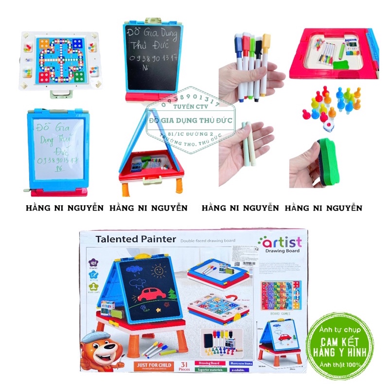 2-sided Drawing Board With mini Chess Board For Kids - Free Chalk And ...