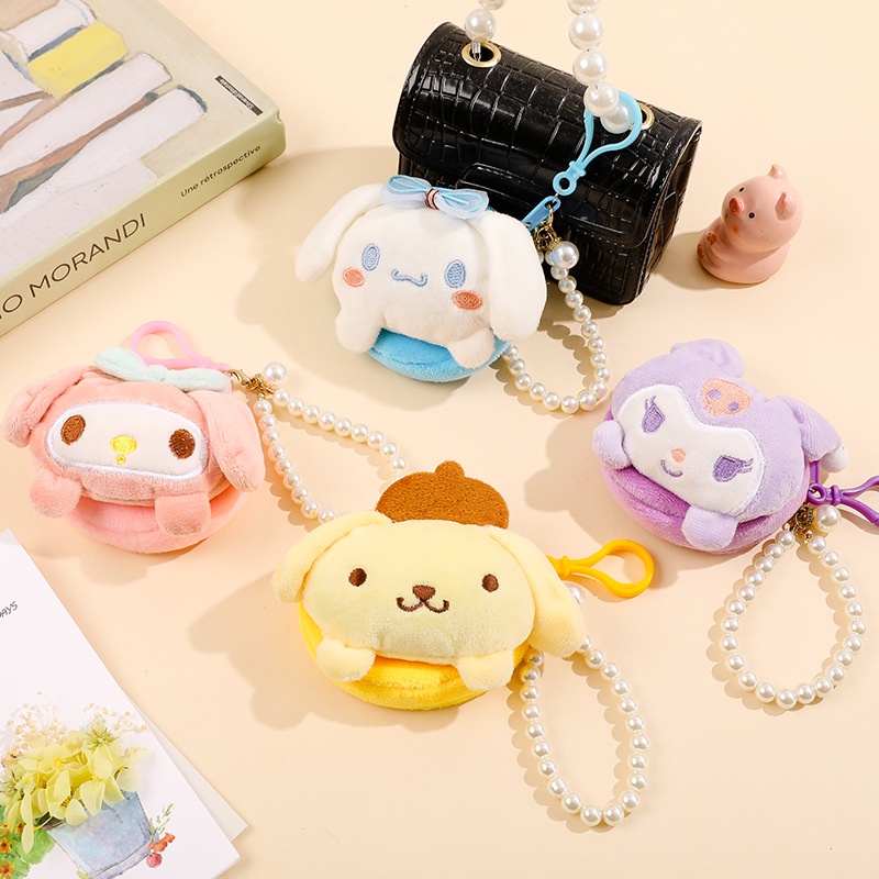 [READY STOCK]Cinnamon Cute Plush Coin Purse for Girls Pearl Lanyard ...