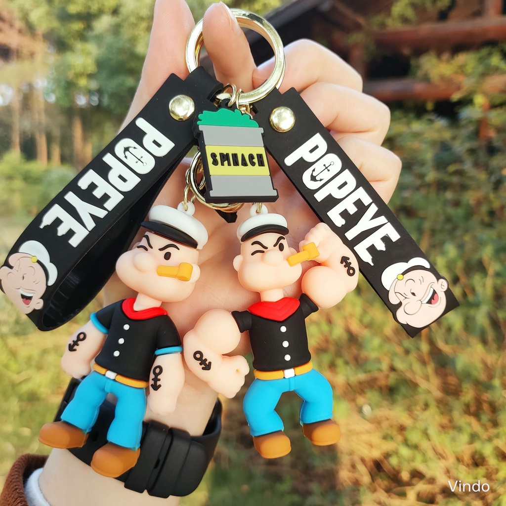 Anime Popeye the Sailor keychain pendant cute Popeye doll backpack ...