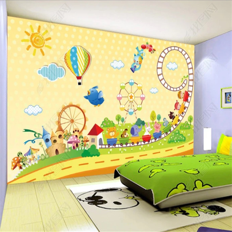 amusement wallpaper cartoon wall paper animal nursery s kindergarten ...