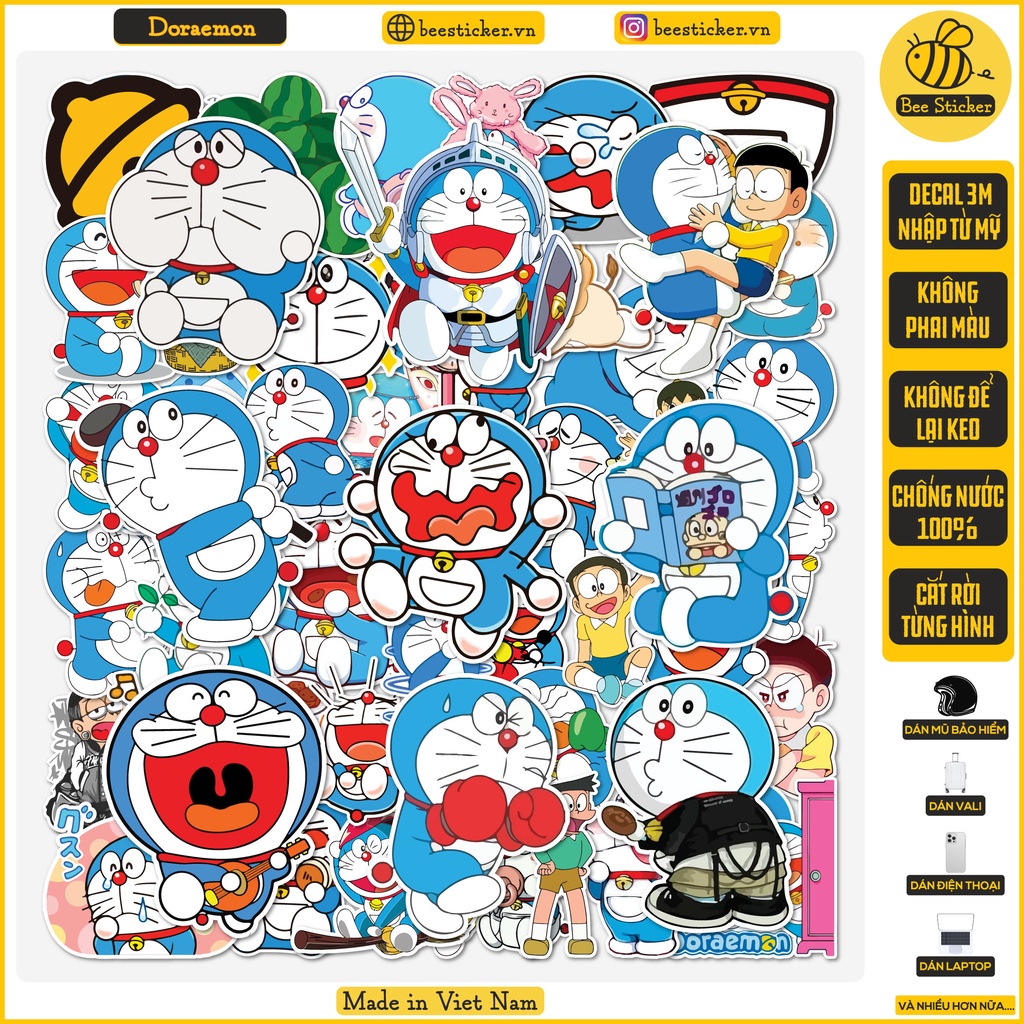 Waterproof Doraemon Stickers Helmet Stickers, laptop, macbook, Phone ...