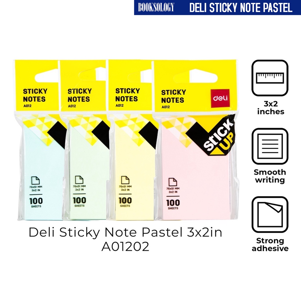 DELI Sticky Note Pastel or Pastel Sticker Pad (1PC) 3x2 inches [7736 ...