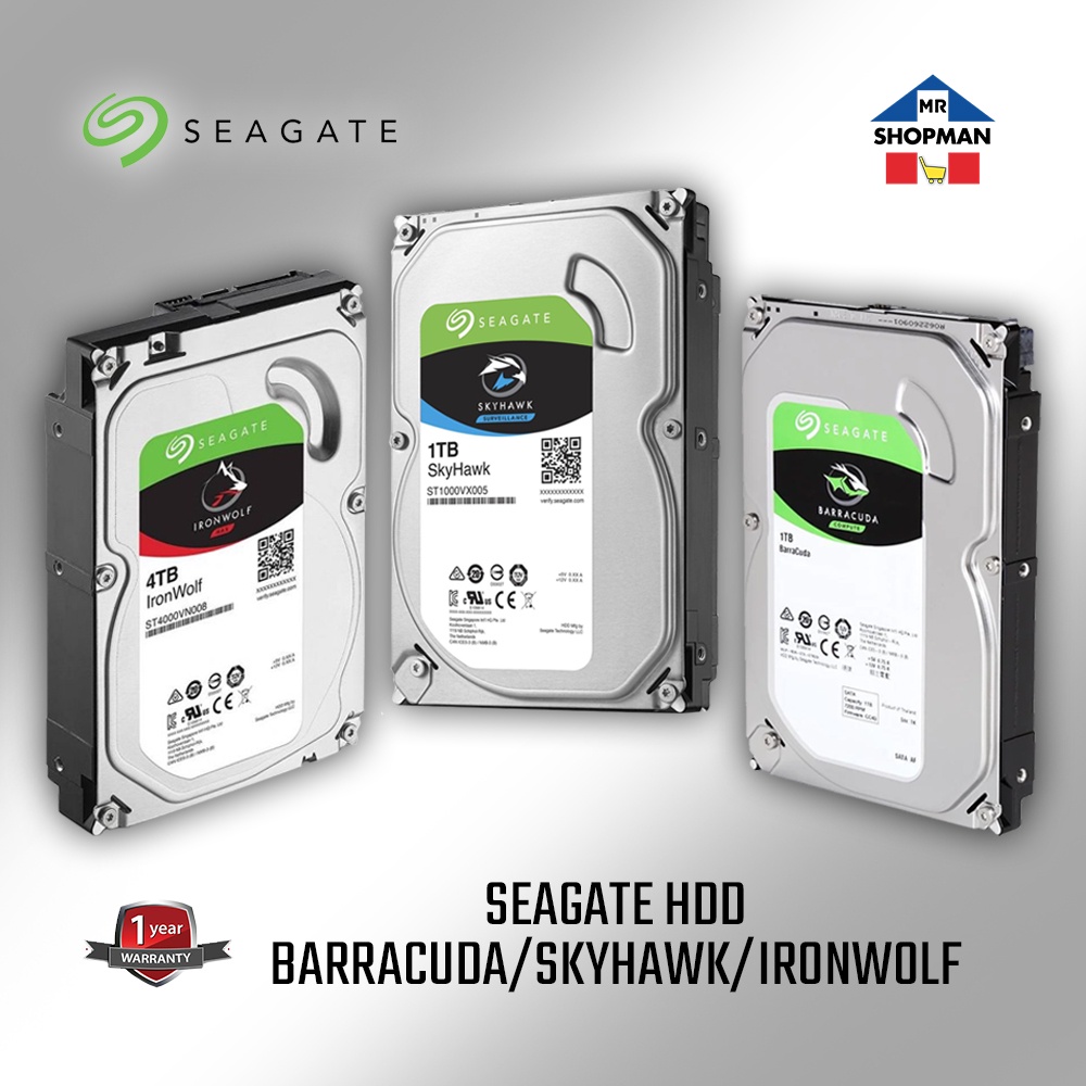 Seagate Barracuda / Skyhawk / Ironwolf 1Tb / 2Tb / 4Tb NAS HDD 3.5" Hard disk Storage | Shopee ...