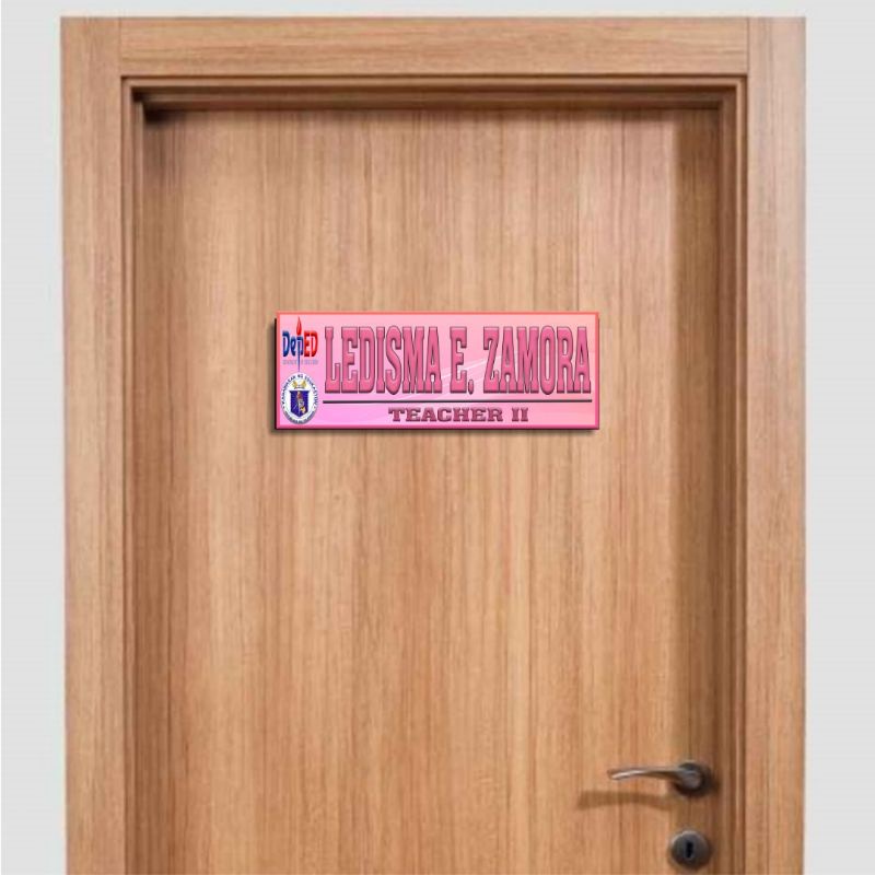 Customized | Teacher/ School/ Office Door Name Plate in Sticker Sintra ...