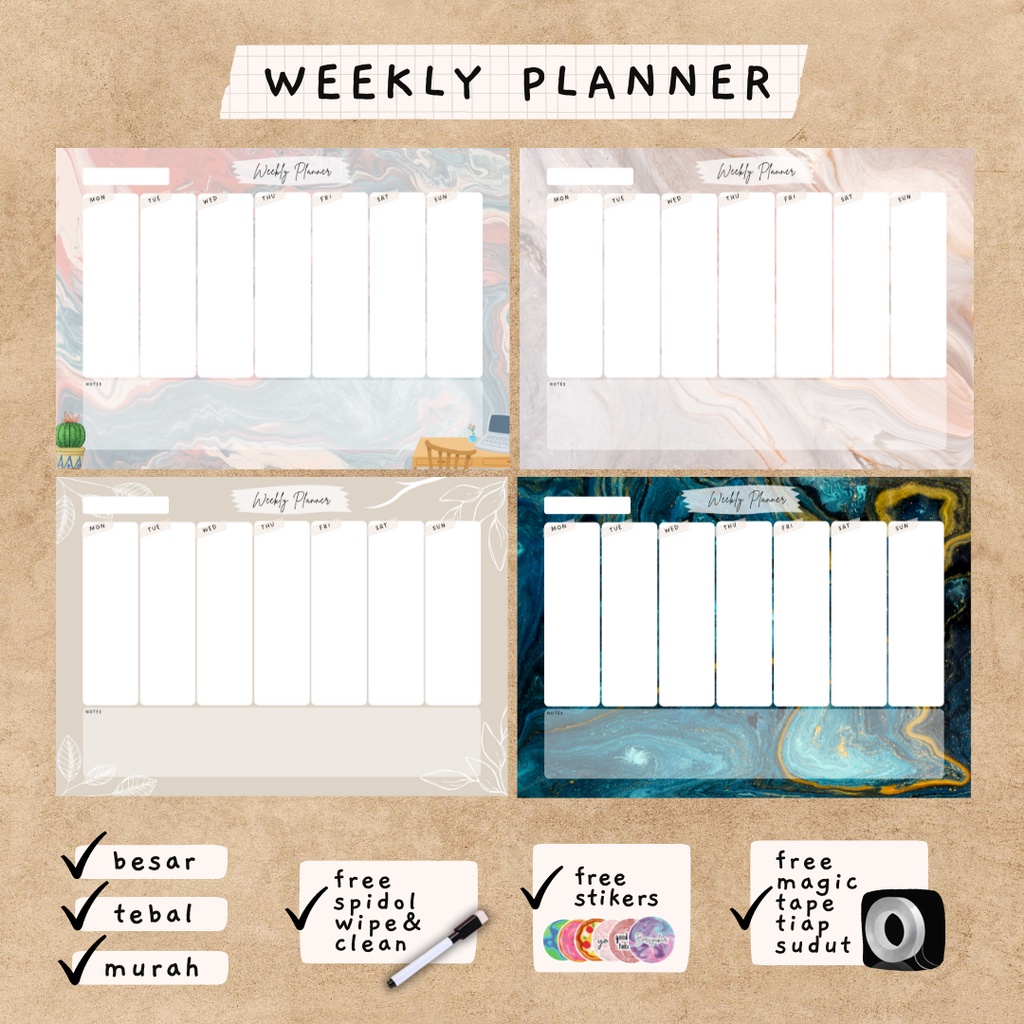 Weekly Wall Planner Schedule Poster Board Weekly Schedule Board ...