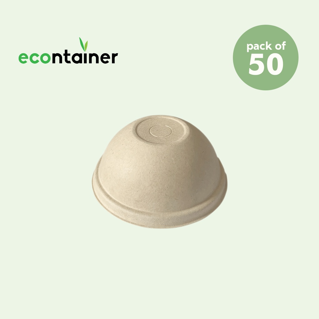 Econtainer FC04 Sugarcane Bagasse Dome Cup Lid with Straw Hole ...