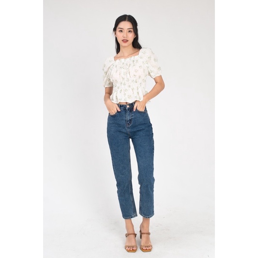 Janiya Floral Broderie Peplum Top | Shopee Philippines