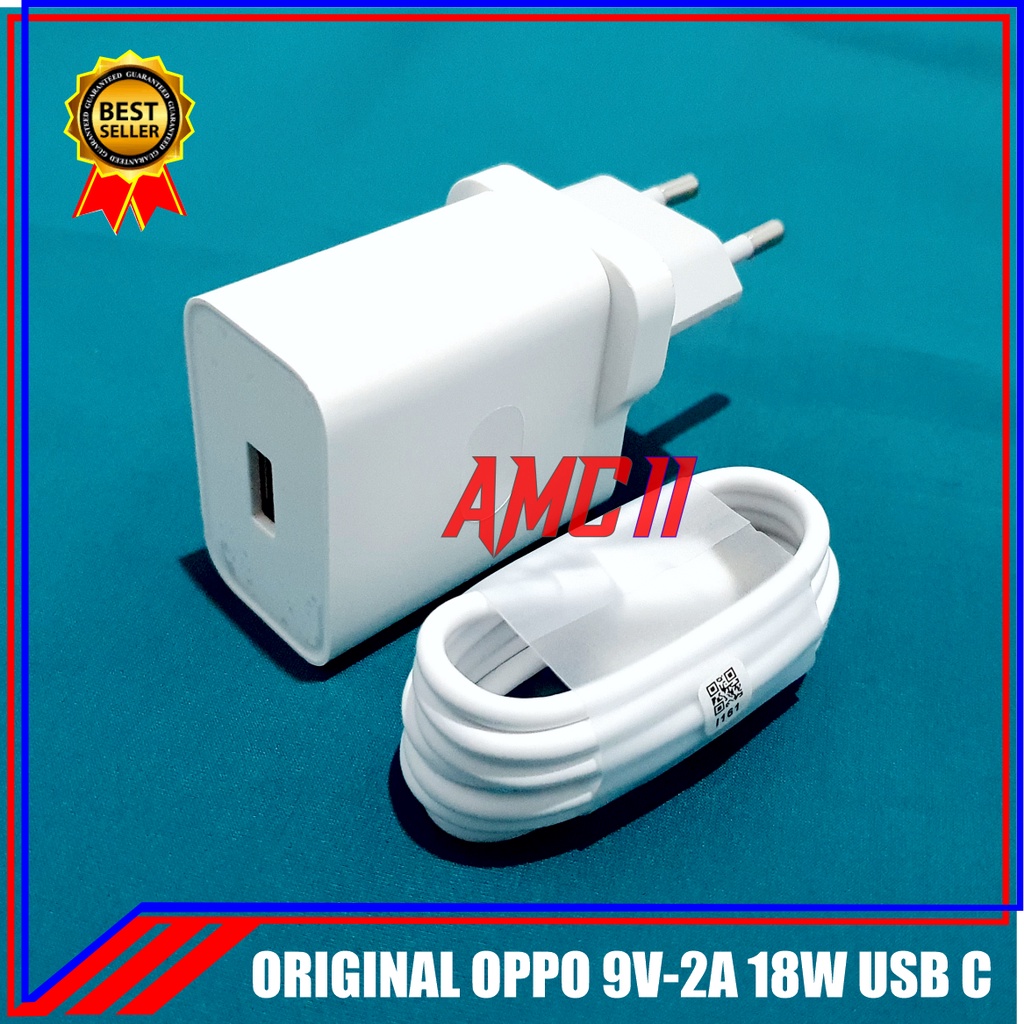 100% ORIGINAL Oppo A55 Charger Fast Charging Type C 18 Watt | Shopee ...