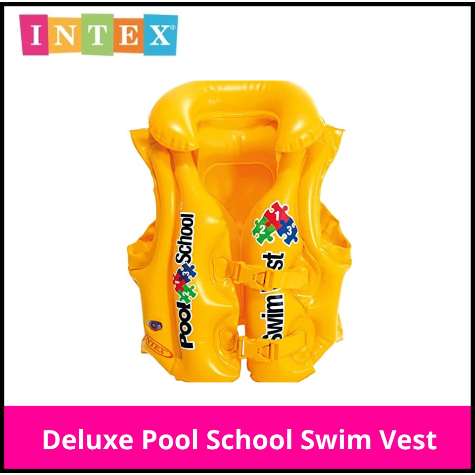 (AGES 3-6) INTEX Pool School Deluxe Swim Vest Salbabida Floater ...