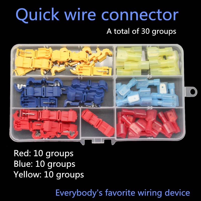 60PCS Connector Combination t-Type Break-Proof Quick Terminal Parallel ...