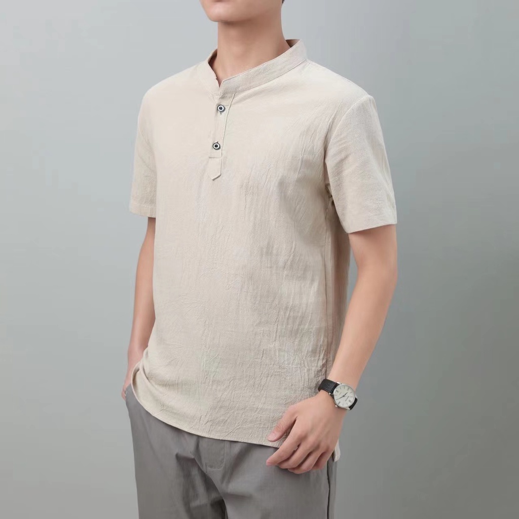 Korean style short sleeve polo shirt for men clothes formal retro shirt ...