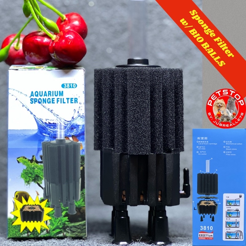 Bio Sponge Filter 3810 with BIO Balls ! NEW DESIGN up to 100L tank ...