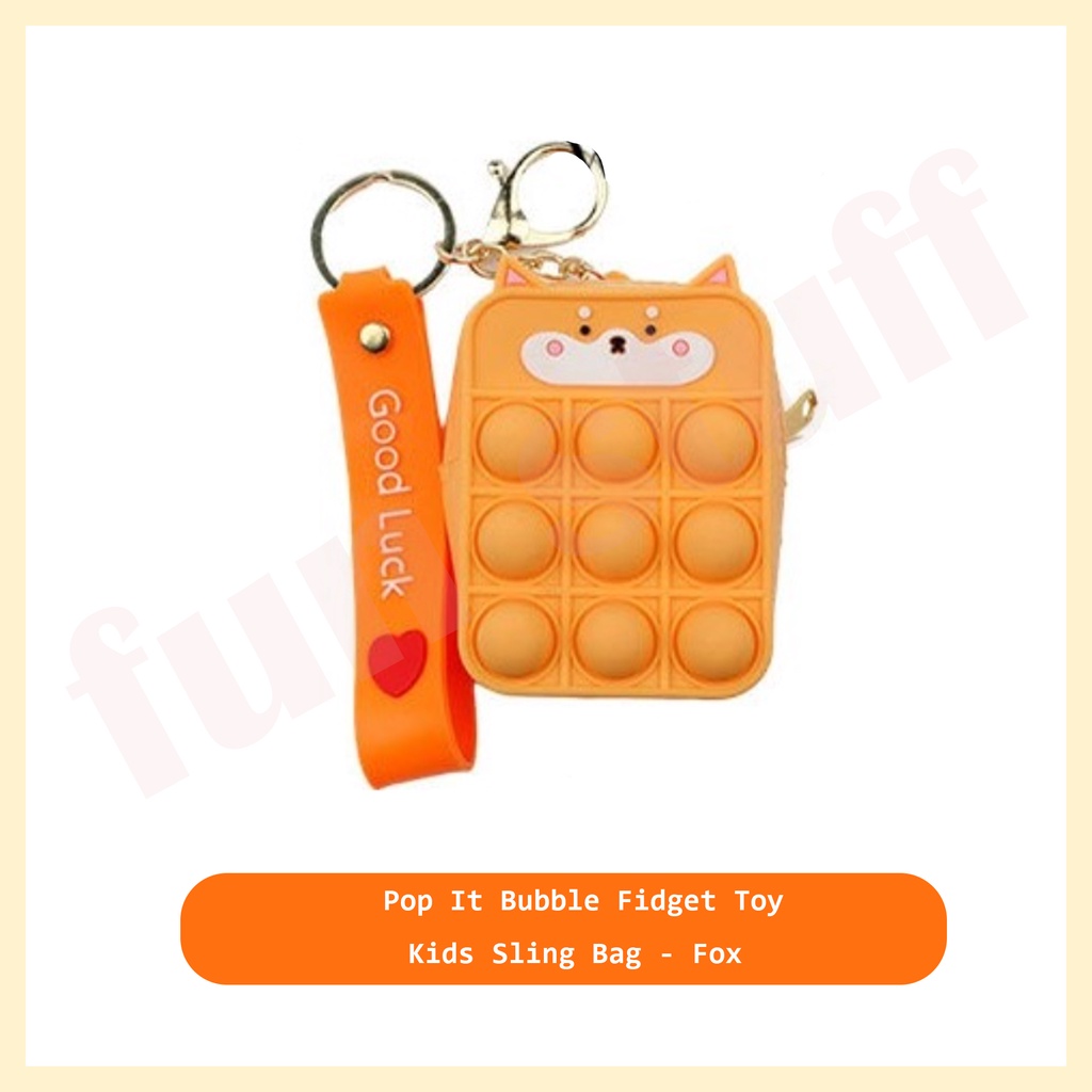 Pop It Bubble Fidget Toy Coin Purse Keychain Kids Bag Fox | Shopee ...