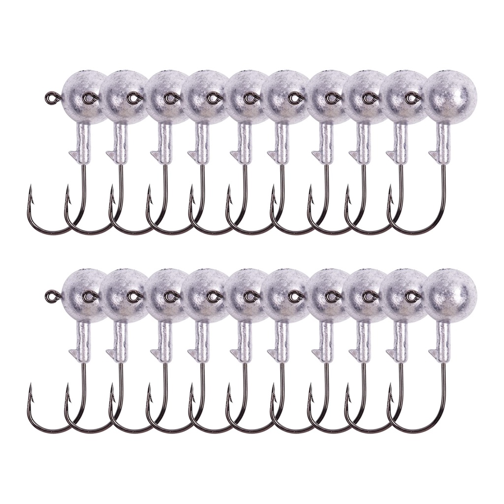 Goture 20Pcs Lead Head Jig Hooks Set Unpainted For Freshwater Saltwater Fishing Jig Hook ...