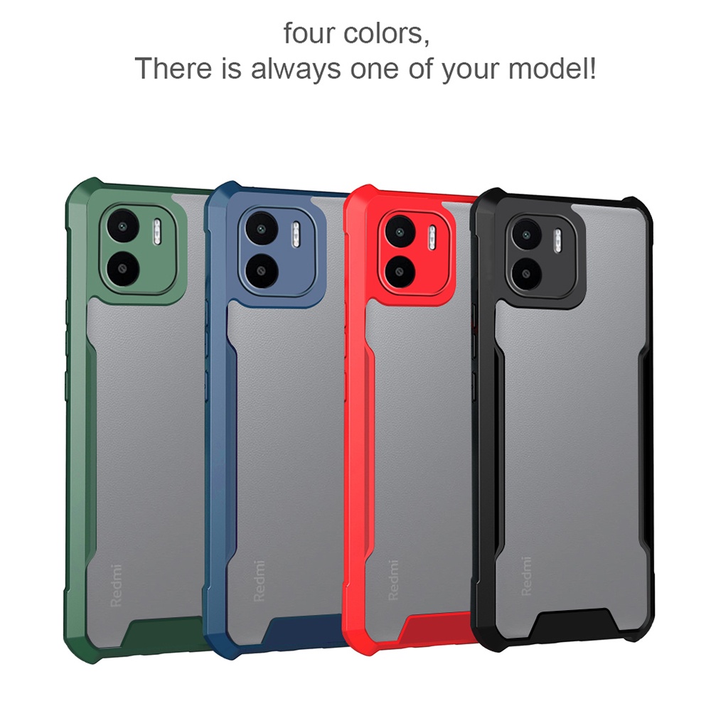 For Xiaomi Redmi A1 6.52inch Clear Acrylic Shockproof Slim Cover For ...