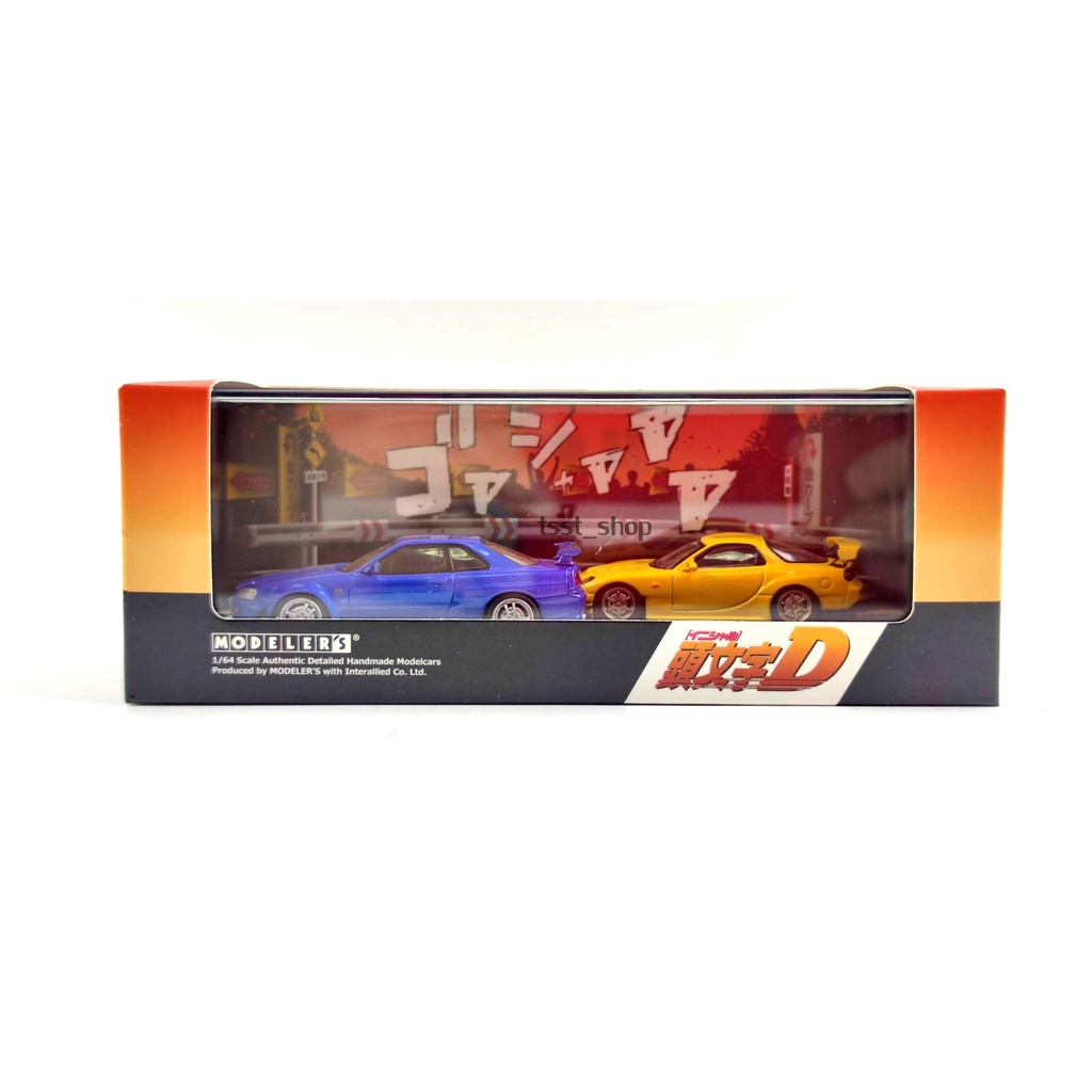 Hi-Story 1/64 Initial D Mazda RX-7 VS Nissan GT-R R34 with Diorama ...