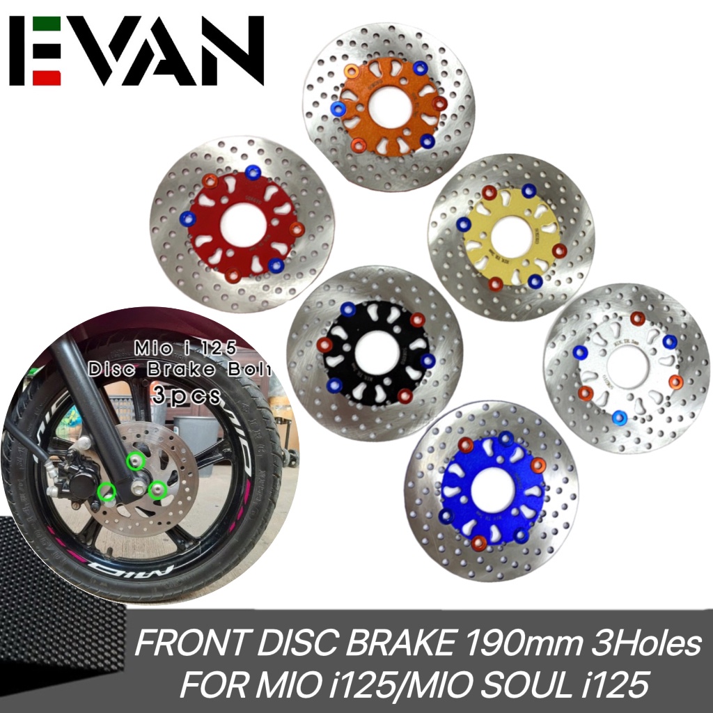 Front Disc Brake 190mm 3 Holes for Mio i125/Mio Soul i125/M3 | Shopee ...
