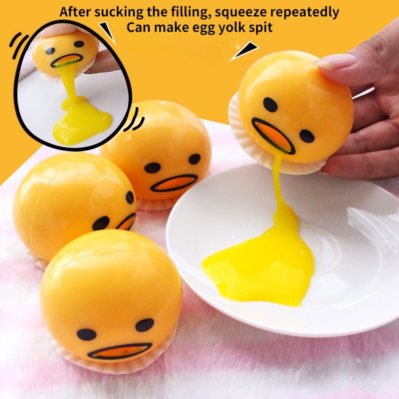 Nausea egg yolk vomit egg yolk decompress lazy custard vomit toy ball ...