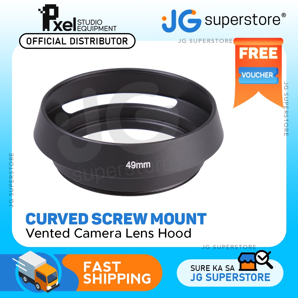 Pxel 49mm Metal Vented Lens Hood Screw Mount Curved for Camera Lens ...