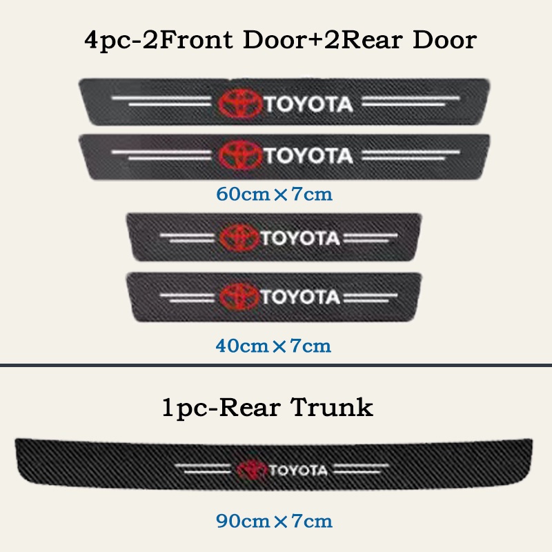 For Toyota Car Door Fiber Sticker Anti Scratch Styling Door Step Strip ...