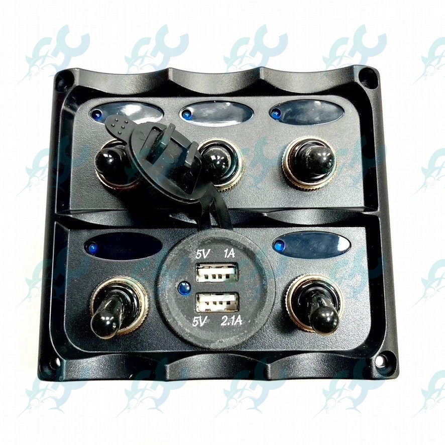 Sunfine 3-Gang and 5-Gang Switch Panel with Cigarette Lighter Socket ...