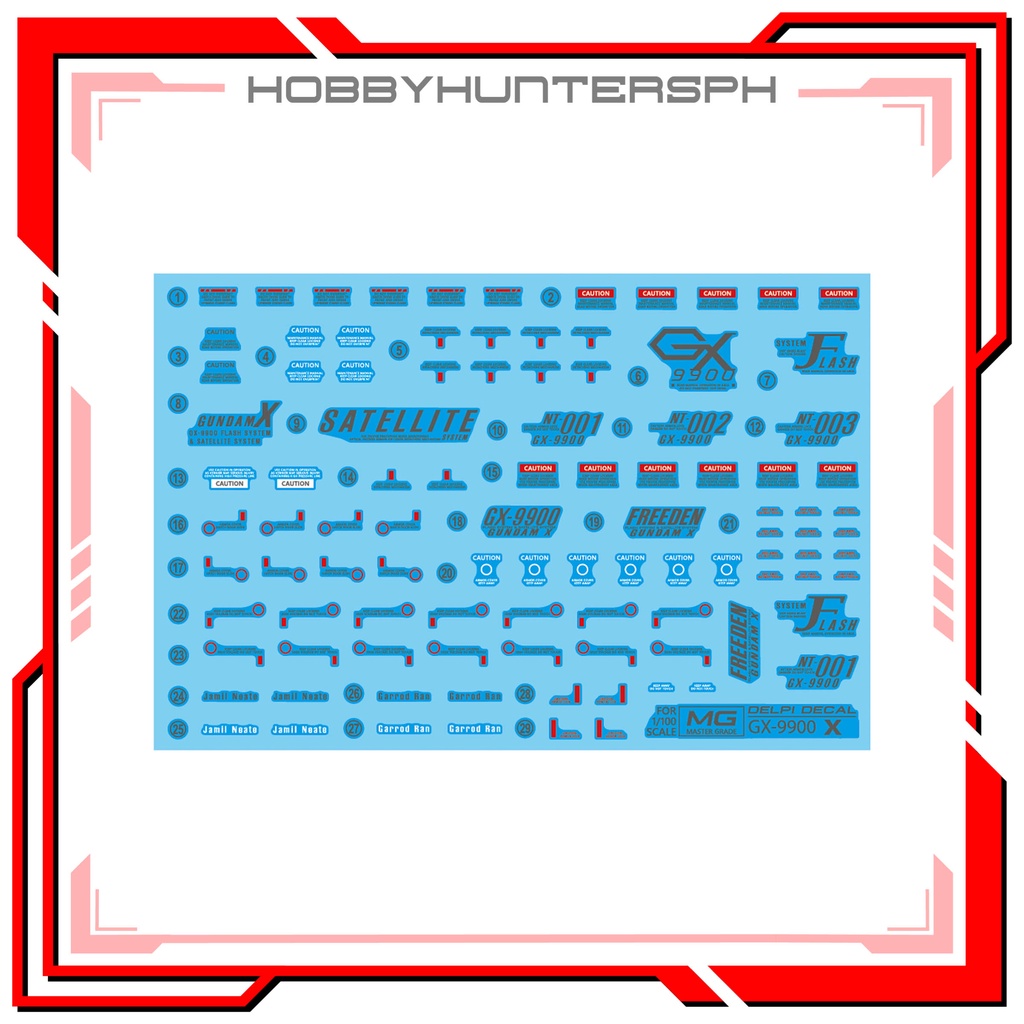 Delpi Decal MG X Gundam Waterslide Decals | Shopee Philippines
