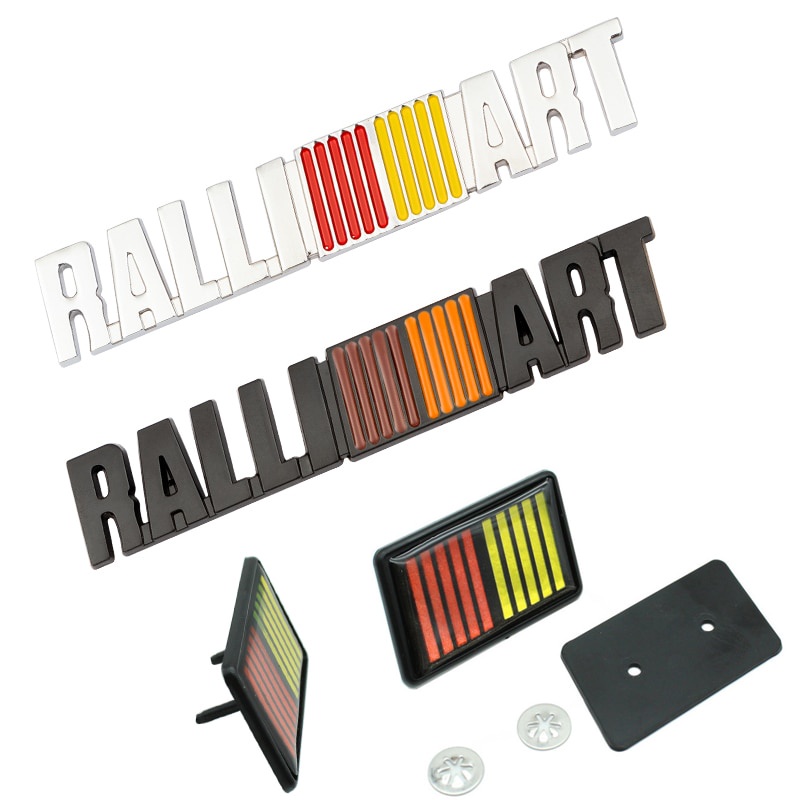 3D Metal RALLI ART Ralliart Logo Car Stickers Decals Front Hood Grill ...