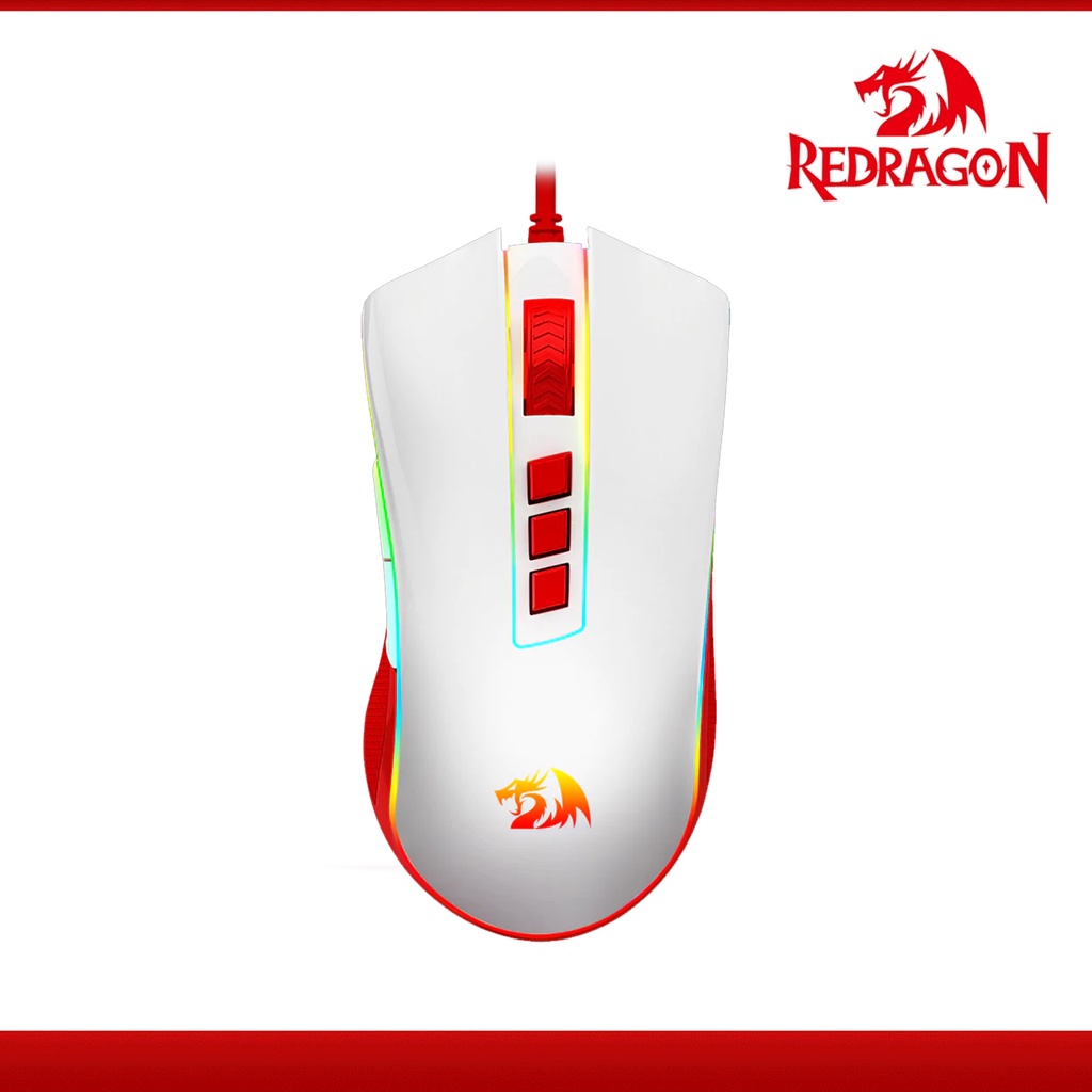 Redragon Cobra RGB Wired Gaming Mouse White-Red (M711C) | Shopee ...