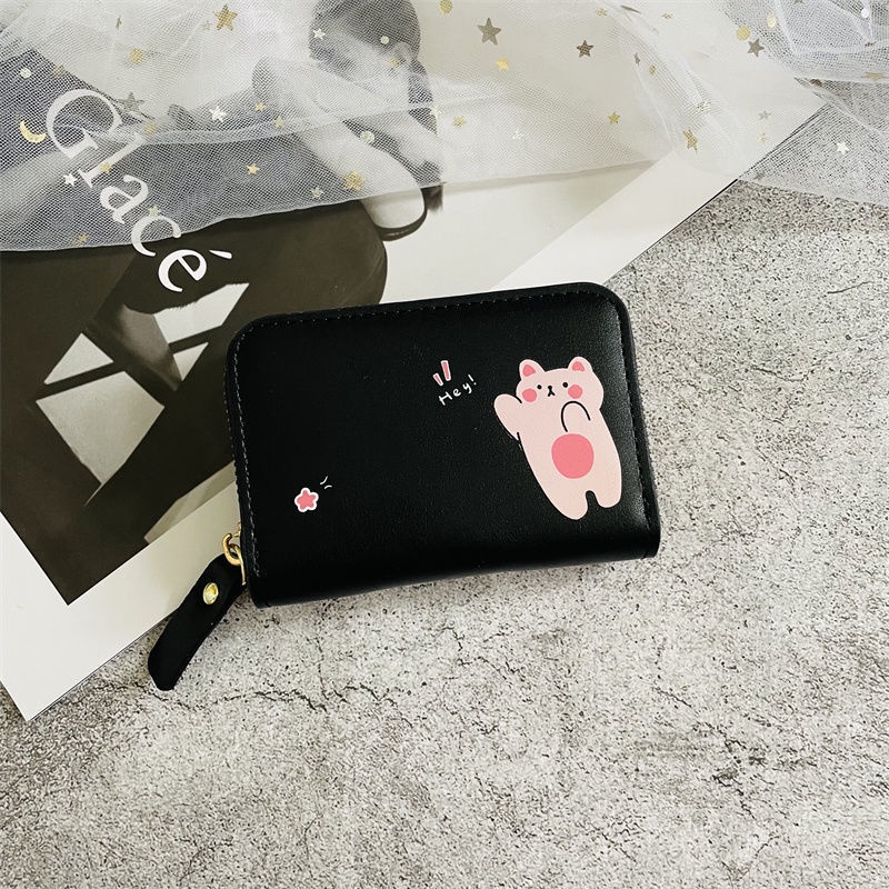 Women Cute Cartoon Wallet Animal Print Wallet Small Zipper Girl Coin ...