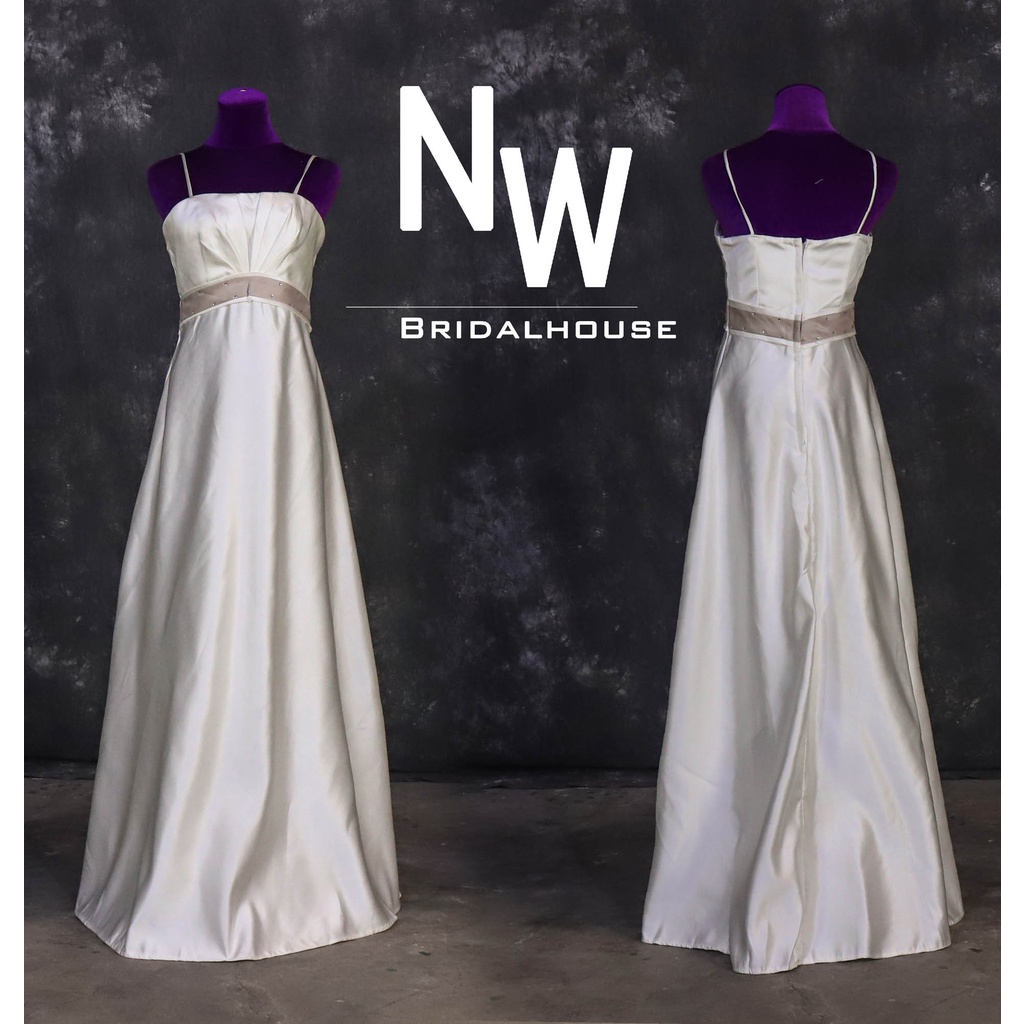 Noelle West Simple White Wedding Bridal Gown | Shopee Philippines
