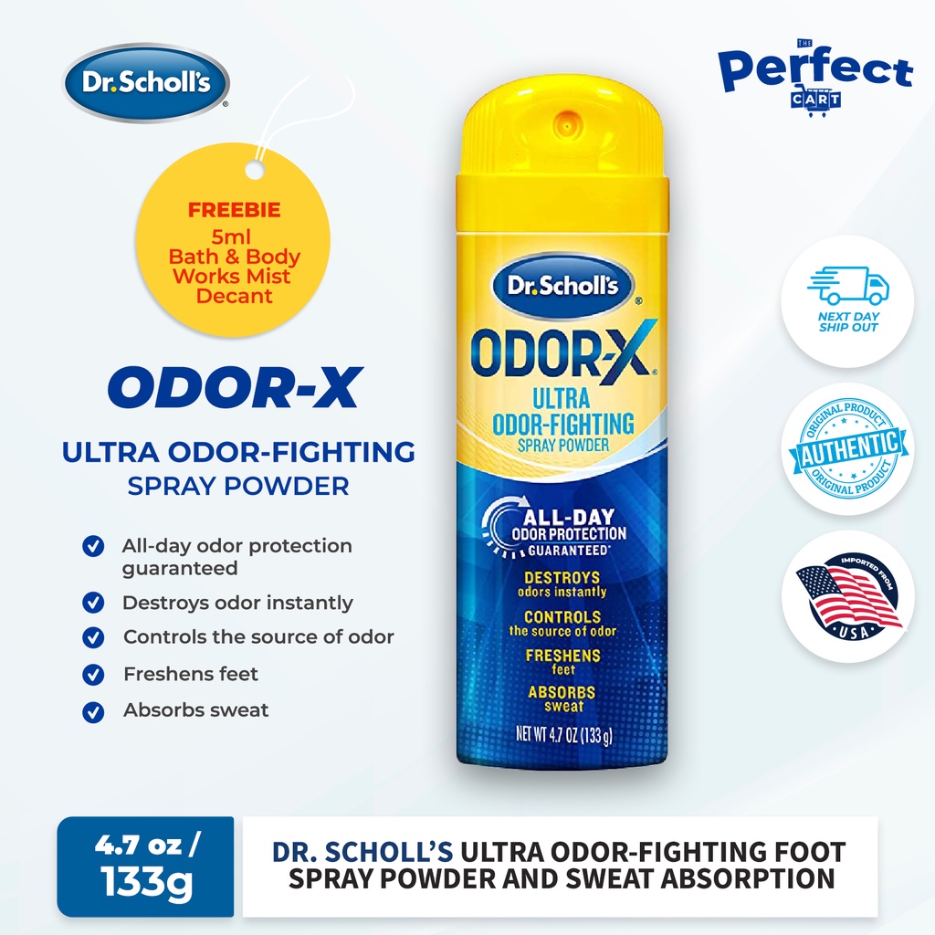 Dr. Scholl’s Odor-X Ultra Odor-fighting Foot Spray Powder and Sweat ...