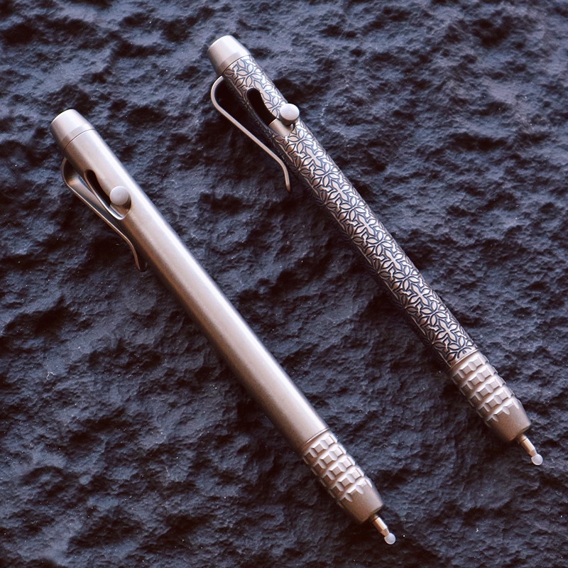 CNEDC Bolt Push Pen Ti2 Titanium Alloy Handwriting Drawing Pen ...