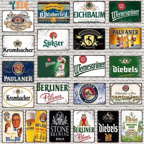 [YZFQ ] German Beer Vintage Signs Metal Retro Plates For Wall Bar Home ...