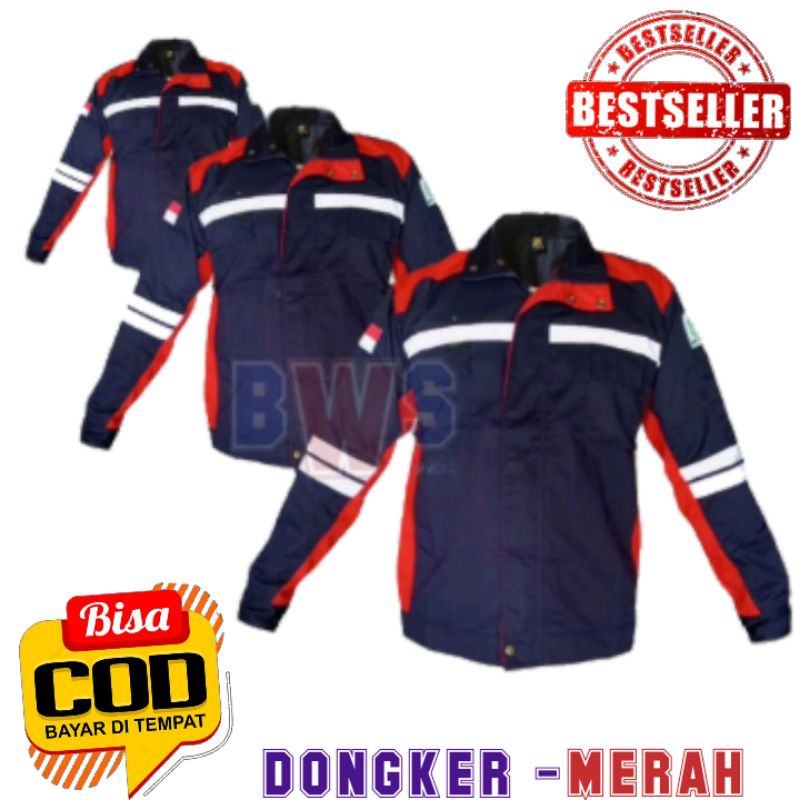 KEMEJA MERAH Wearpack MODEL SEMI Jacket Red Combination/SAFETY Shirt ...