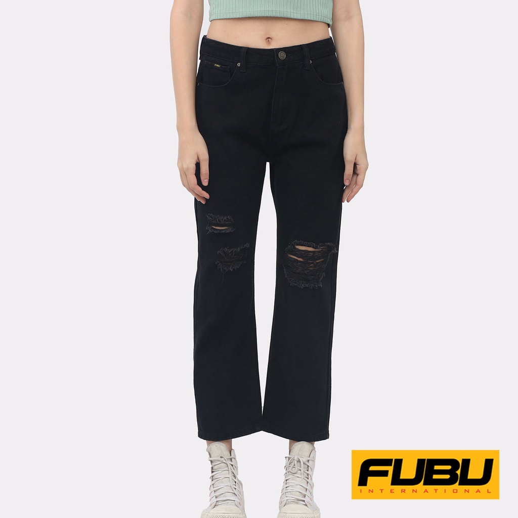 Fubu Girls Denim Highwaist Straight Cut QGB04-0001 (Black) | Shopee ...