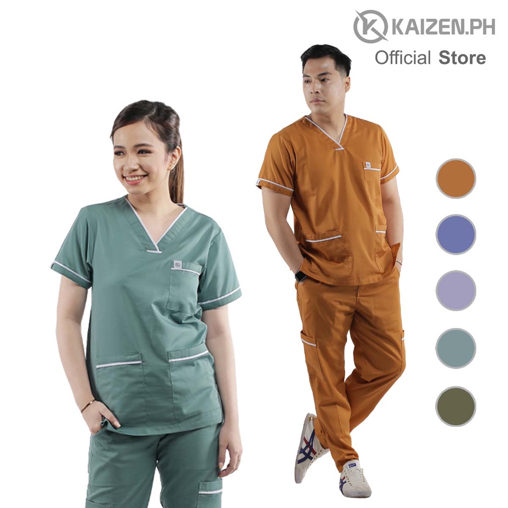 KAIZEN.PH Scrubs Suit 1st Gen KSS-32 Korean Inspired Two-Tone Piping ...
