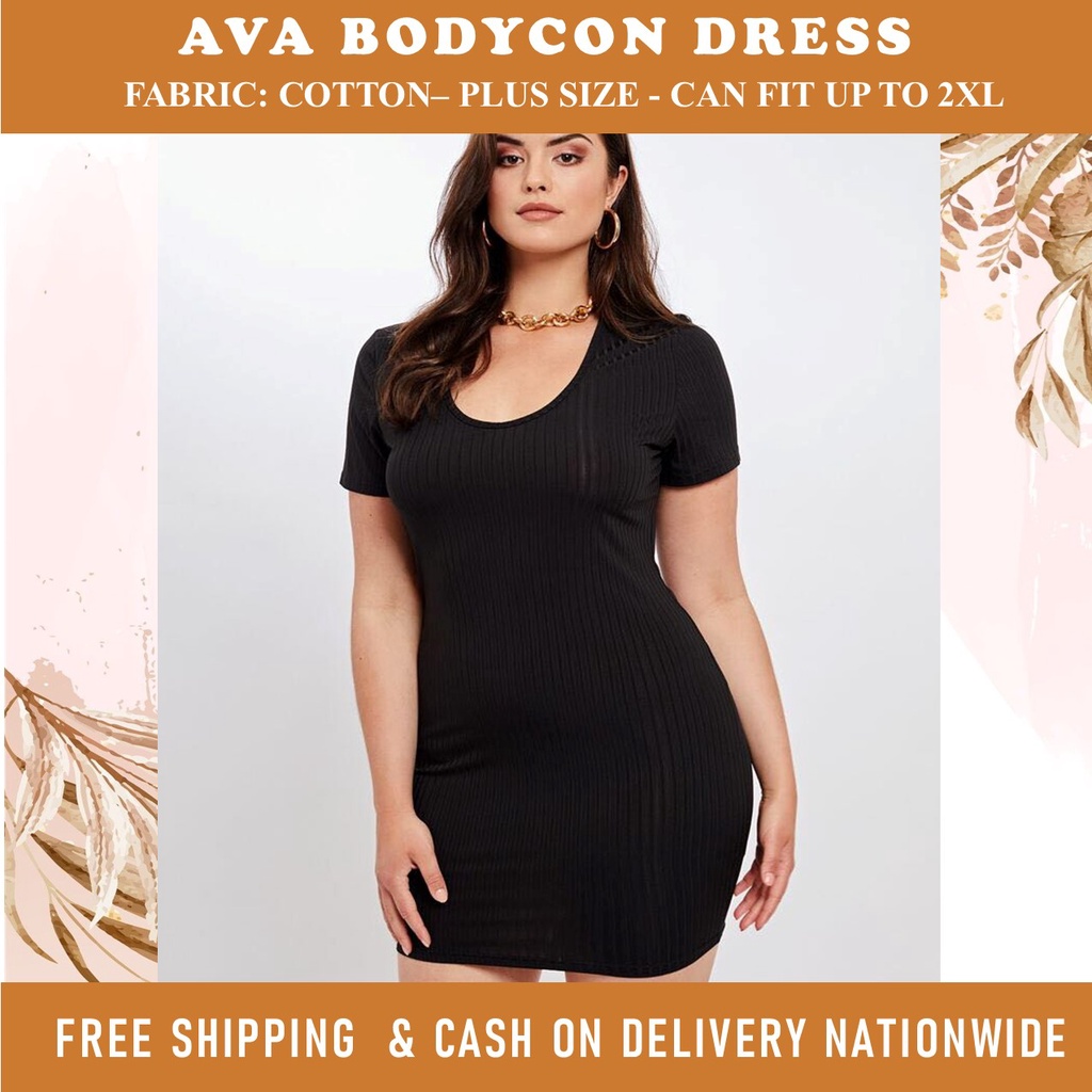 AVA Bodycon Plus Size Dress (L-2XL) | Shopee Philippines