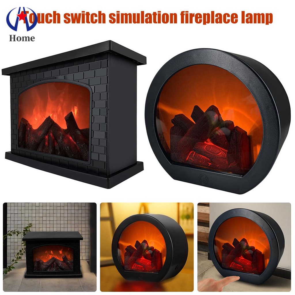 Fireplace Lantern Touch Switch LED Fireplace Lantern Simulation Log ...