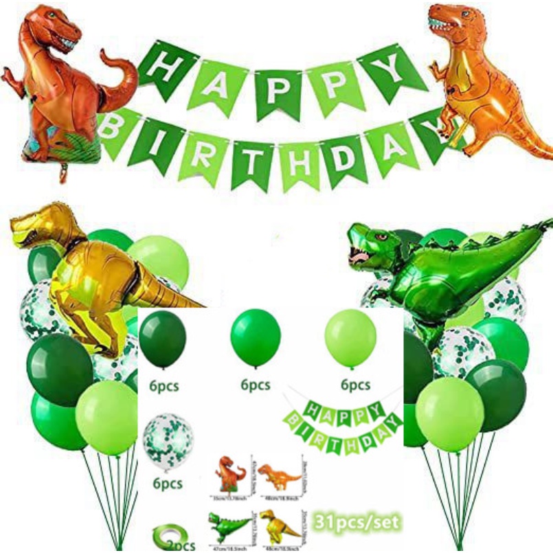 Dinosaur Themed Party Decoration Balloon 31pcs Large Tyrannosaurus Rex ...