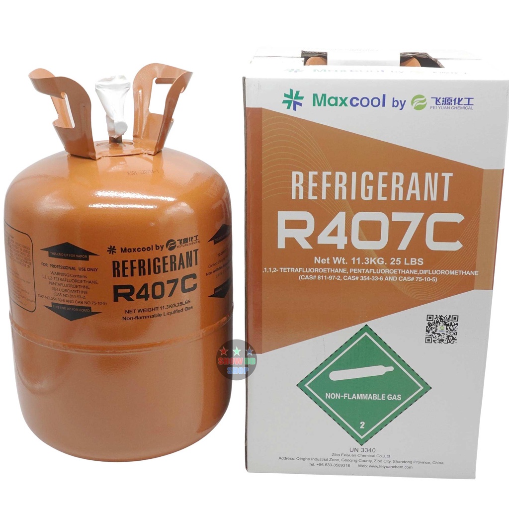 ☼REFRIGERANT MAXCOOL R407C R407C Contains 11.3 KG. (Not Including Tank ...