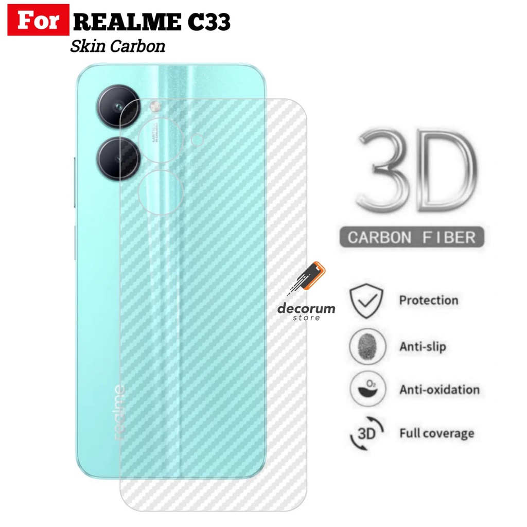 Realme C33 Carbon Skin Back Skin Garskin Mobile Phone Back | Shopee ...