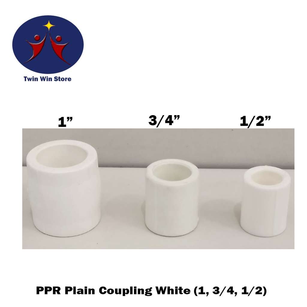 PPR Plain Coupling White (1", 3/4", 1/2") | Shopee Philippines