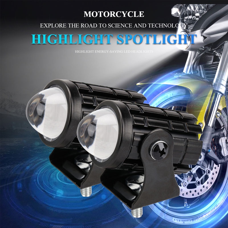 1pcs Motorcycle LED Light Two-color Headlights Headlights Auxiliary ...