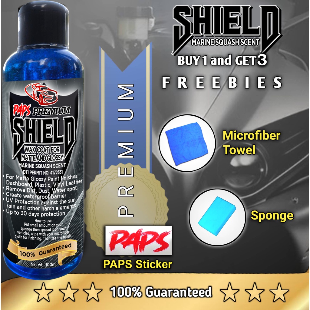 PAPS Shield Wax Coat For Matte and Glossy Premium Free Microfiber Cloth ...