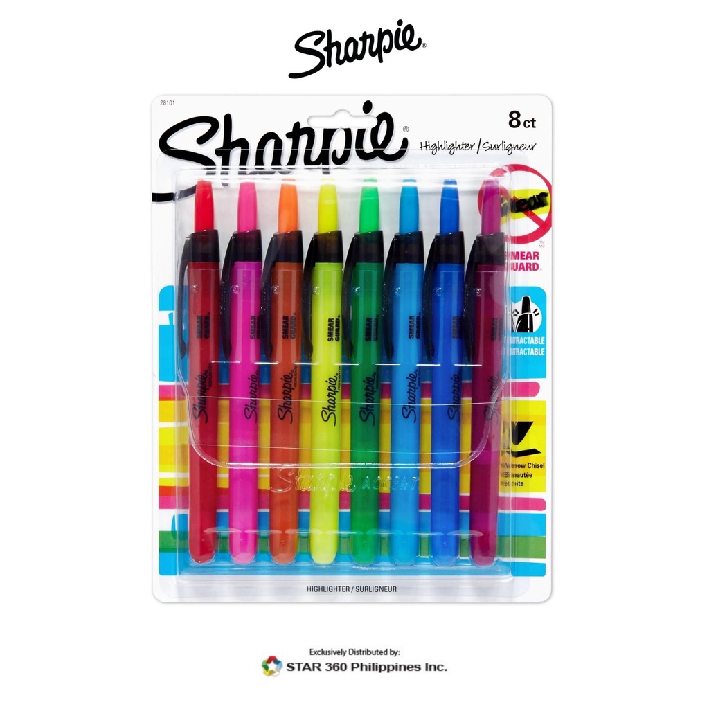 Sharpie Retractable Highlighter 8CT | Shopee Philippines