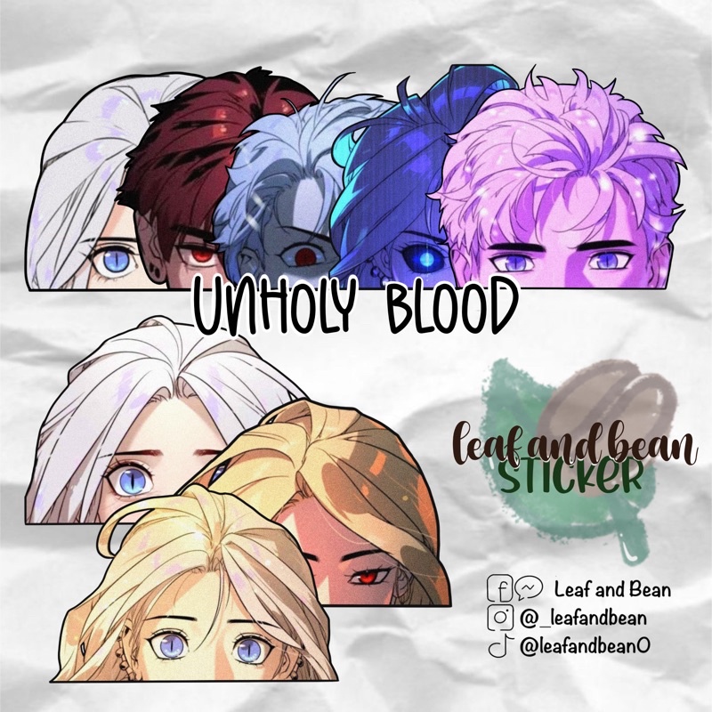 Leaf and Bean || Unholy blood eye peeker stickers || Waterproof vinyl ...