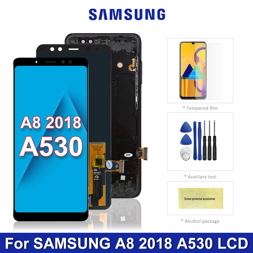 Super AMOLED Samsung Galaxy A8 2018 LCD Display Touch Screen Digitizer Assembly A8 A530 A530F ...
