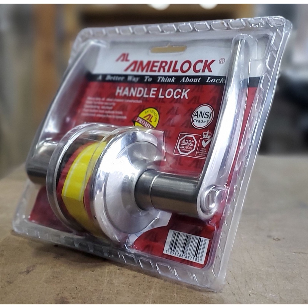 AMERILOCK DOOR KNOB HANDLE - LEVER TYPE AL 3700 SP/SS - SET / WHOLE ...