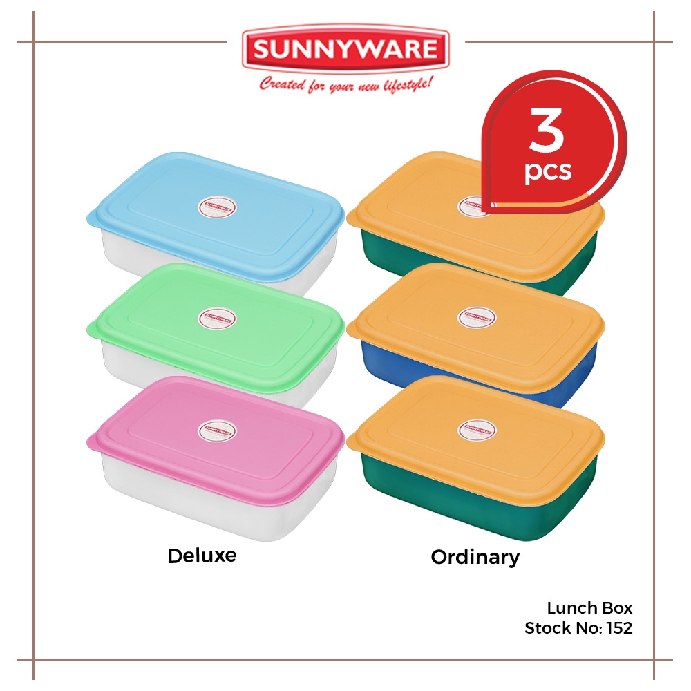 3pcs Lunch Box – Deluxe / Ordinary [Sunnyware 152] | Plasticware ...